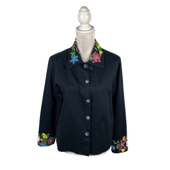 New Identity | Jackets & Coats | Vintage New Identity Beaded Black ...